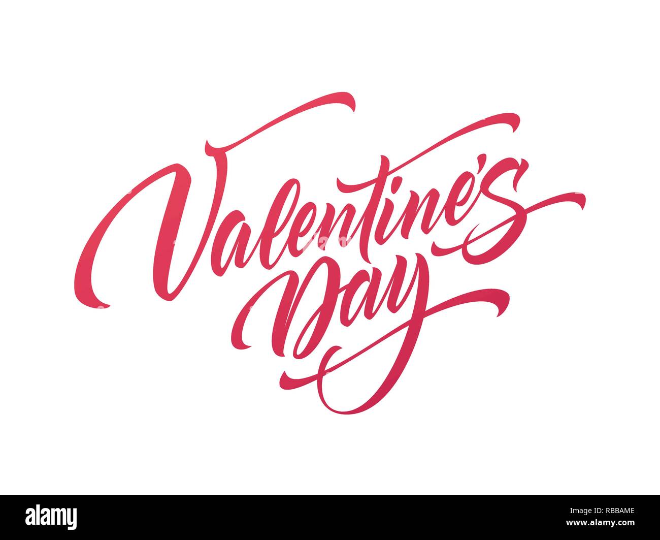 Happy Valentines Day Hand Drawing Lettering design. Vector illustration ...