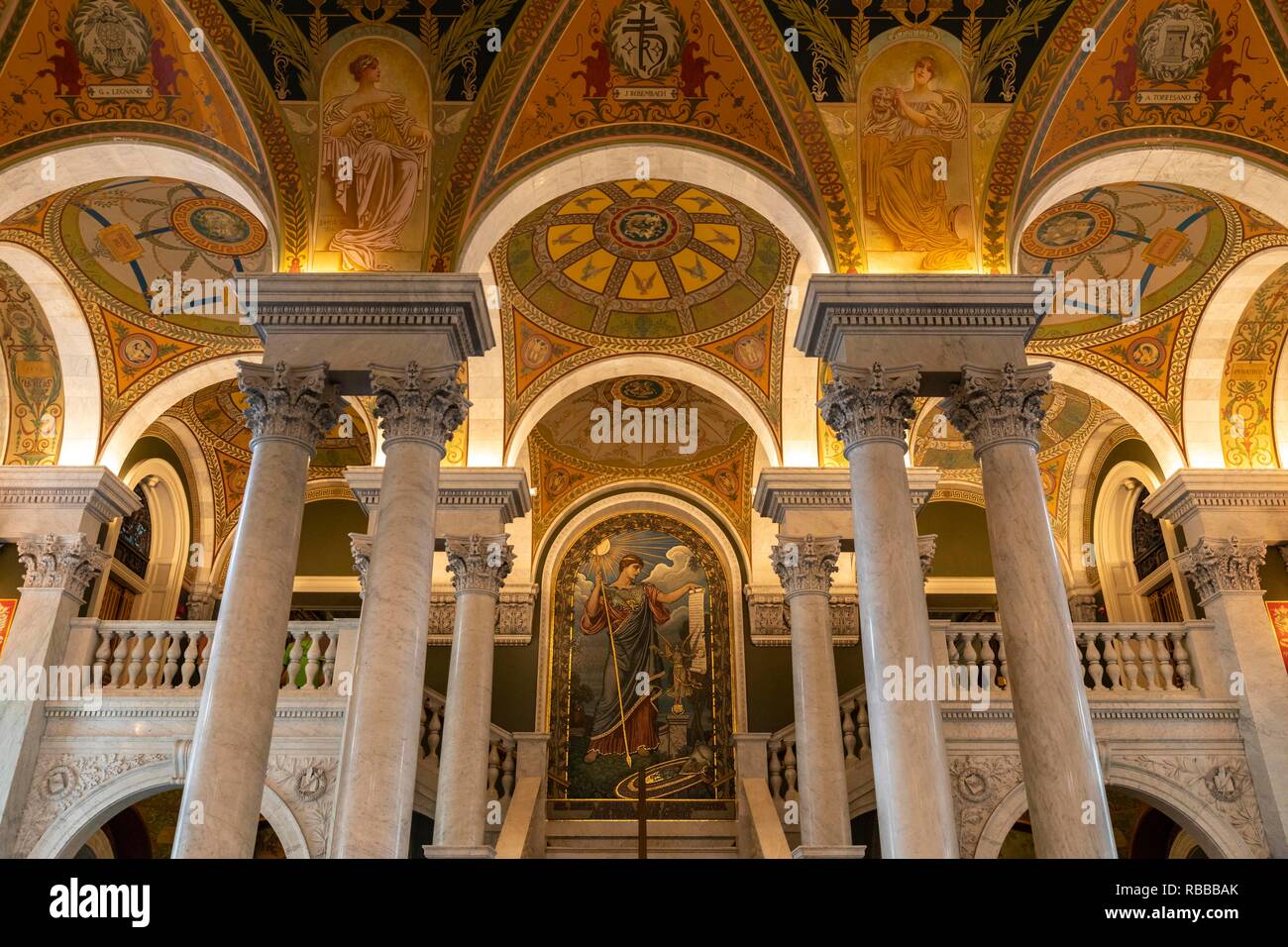 The Great Hall interior. Library of Congress. Washington DC, USA Stock ...
