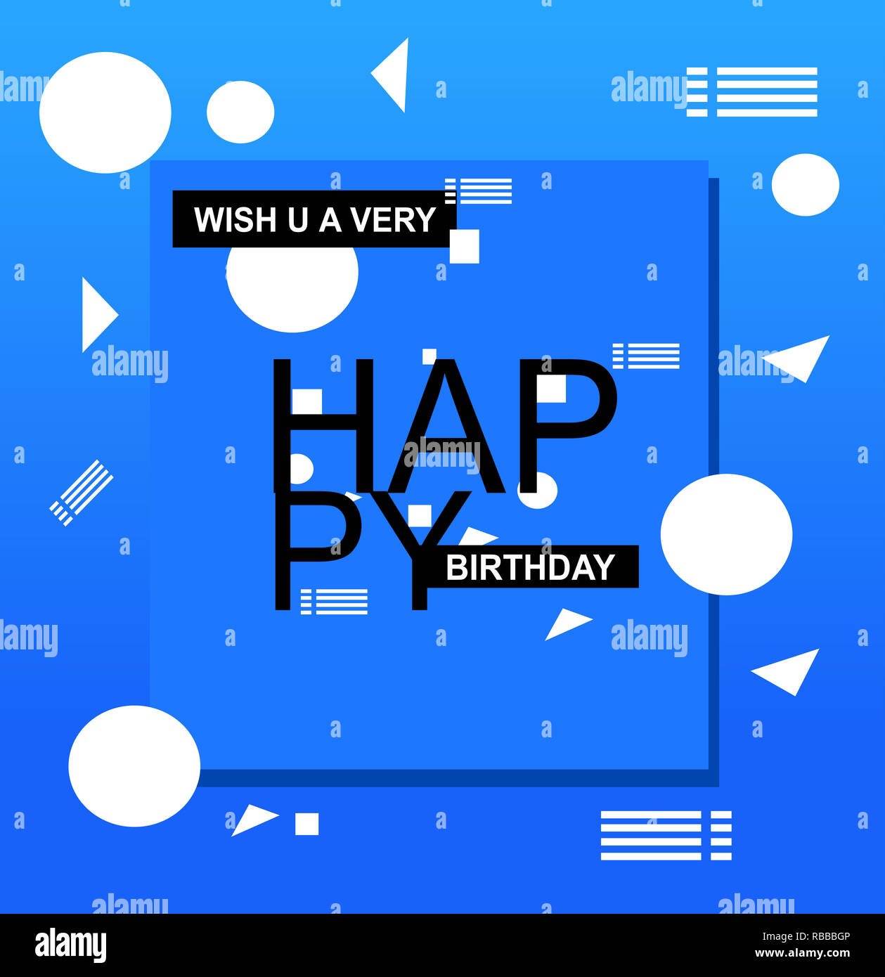 Happy Birthday - Blue design card Stock Photo - Alamy