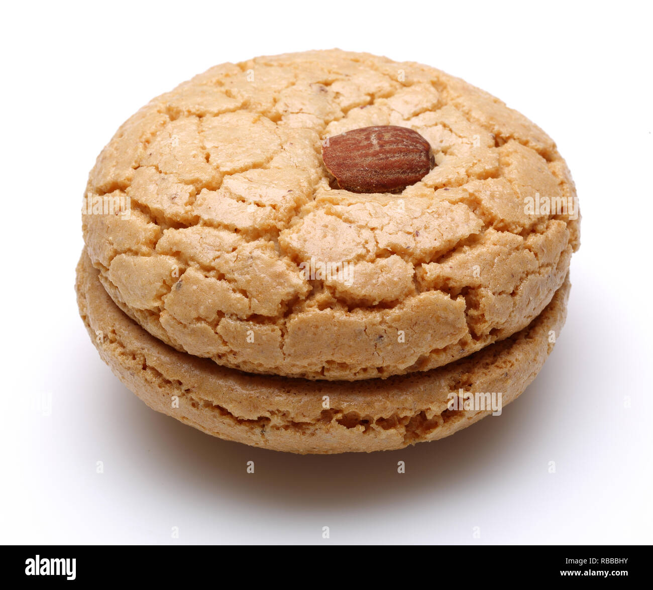 Traditional Turkish almond cookies isolated on white background. Macro ...