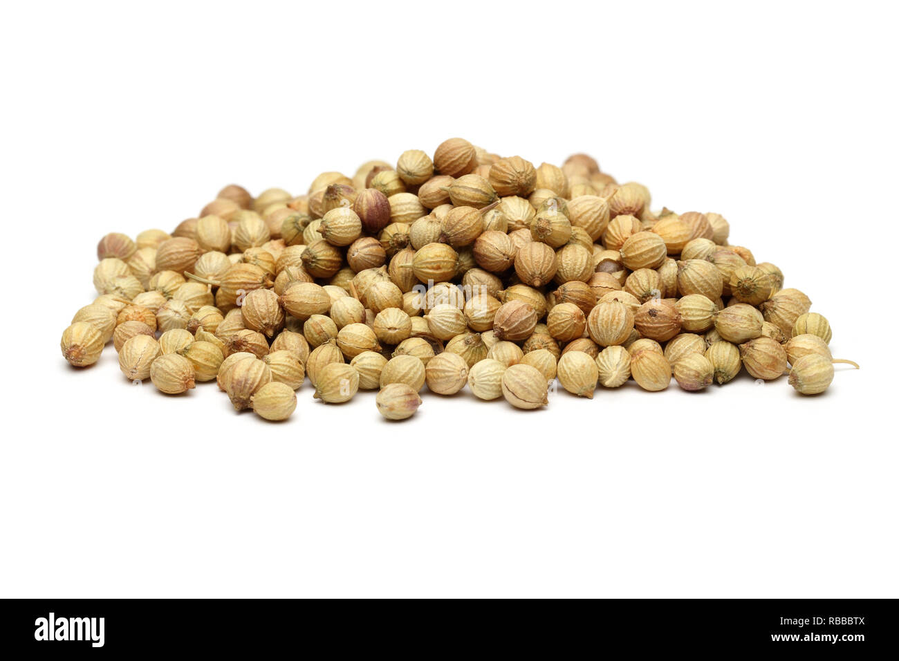 Coriander seeds on white background. Studio shot Stock Photo - Alamy