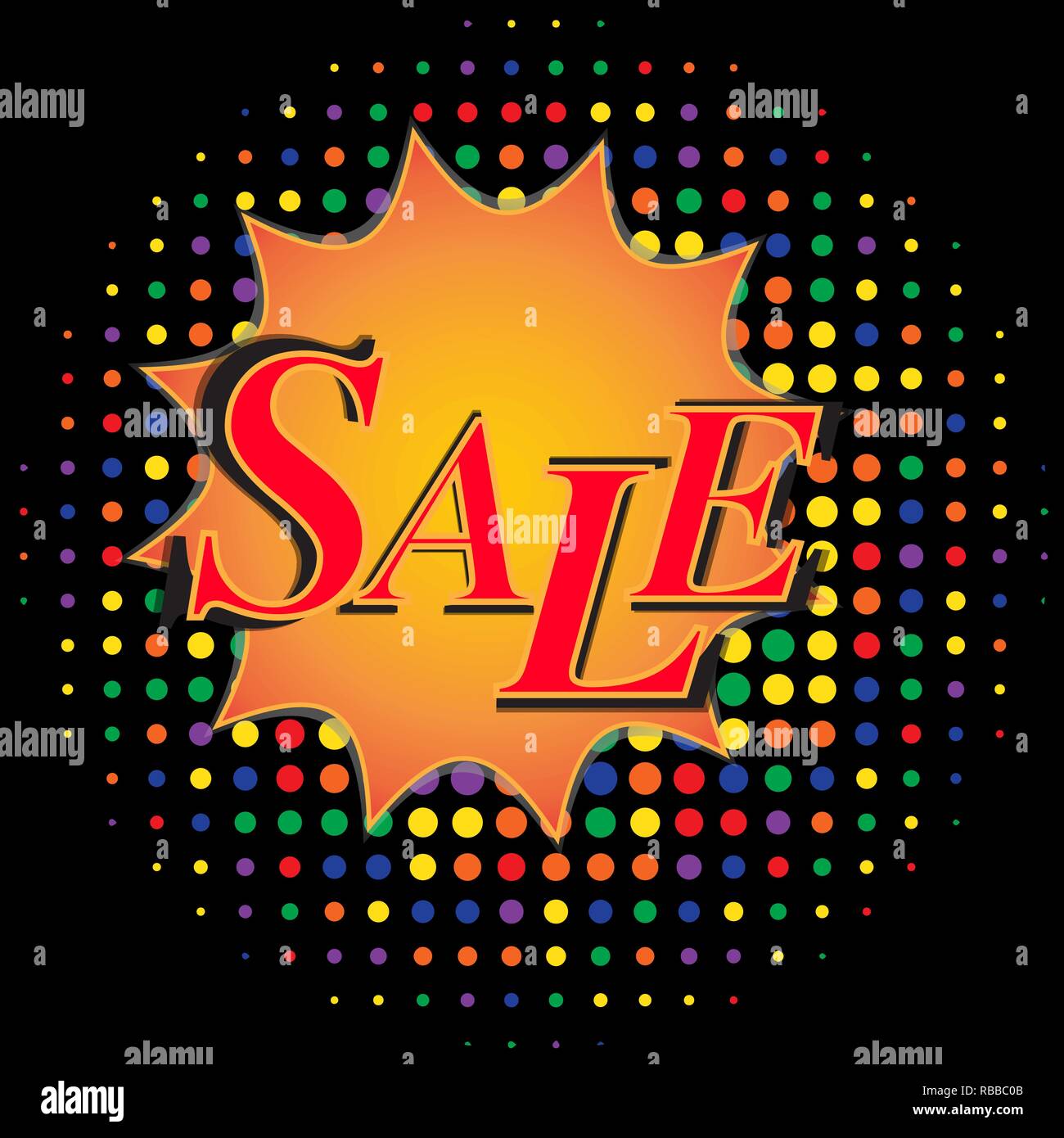 Sale banner with comic text effects, stock vector Stock Vector Image ...