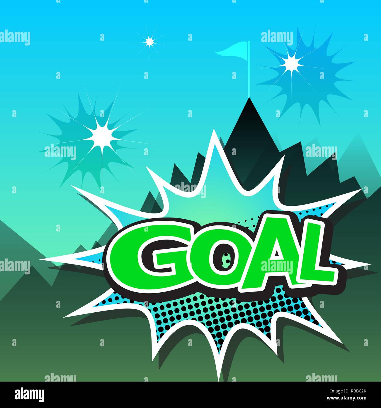 Goal concept with comic text effects, stock vector Stock Vector Image ...