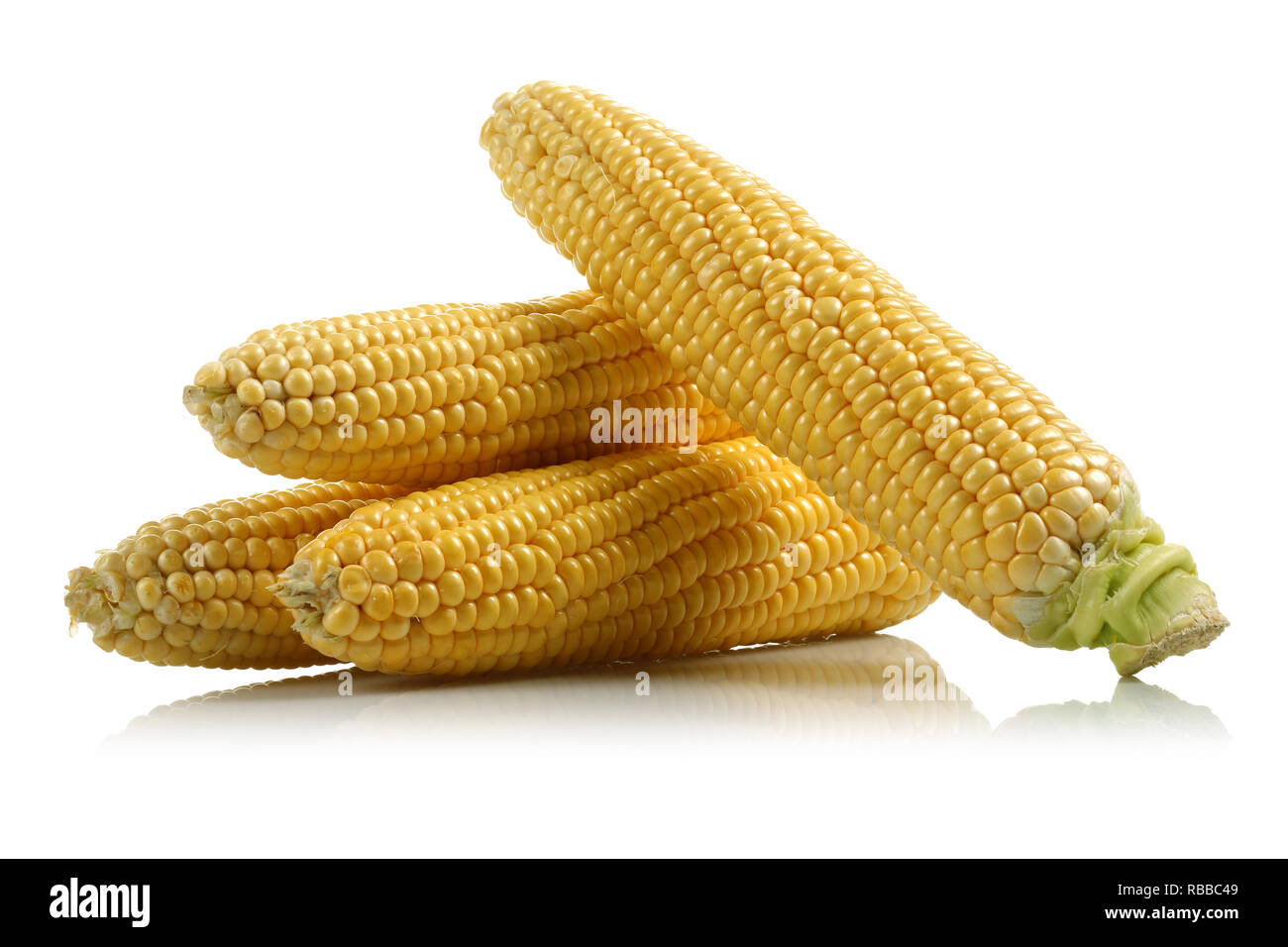 Fresh corns isolated on a white background Stock Photo - Alamy