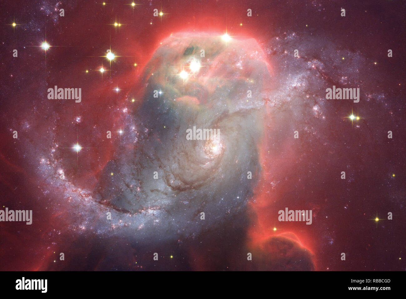 Beautiful galaxy and cluster of stars in the space night. Elements of ...