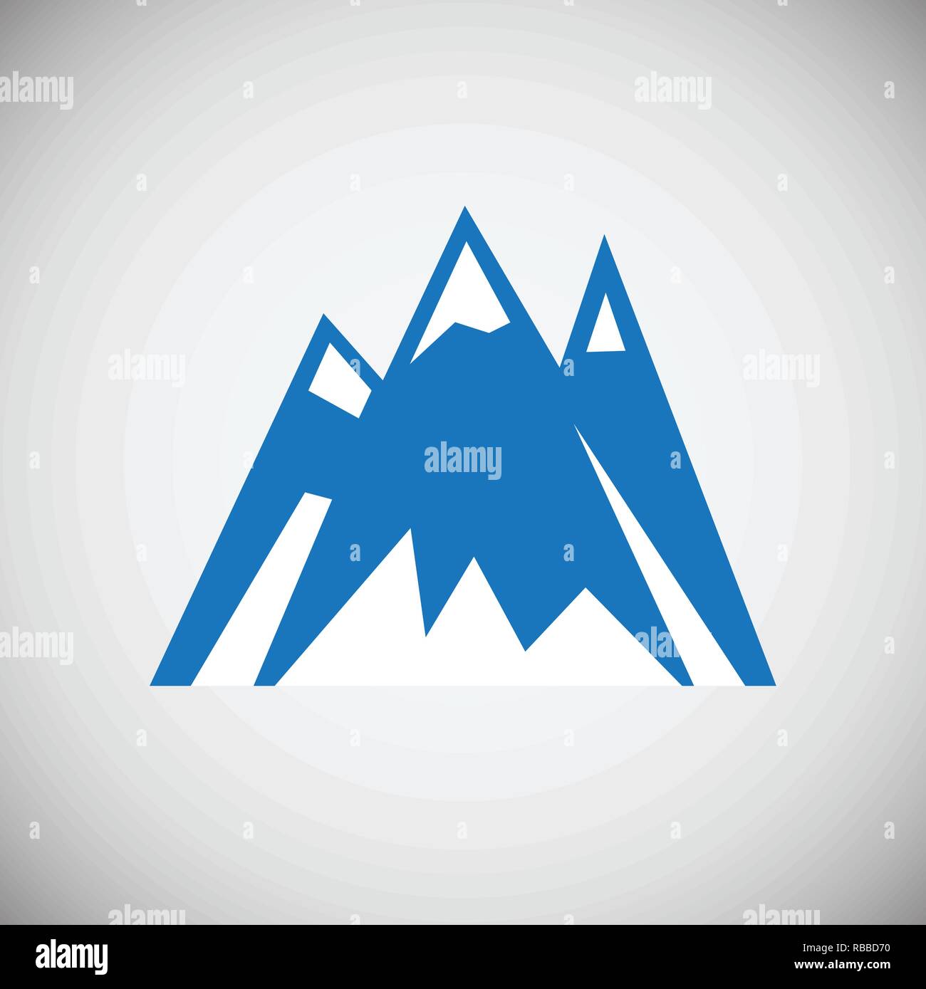 Mountain icon blue on white background for graphic and web design ...