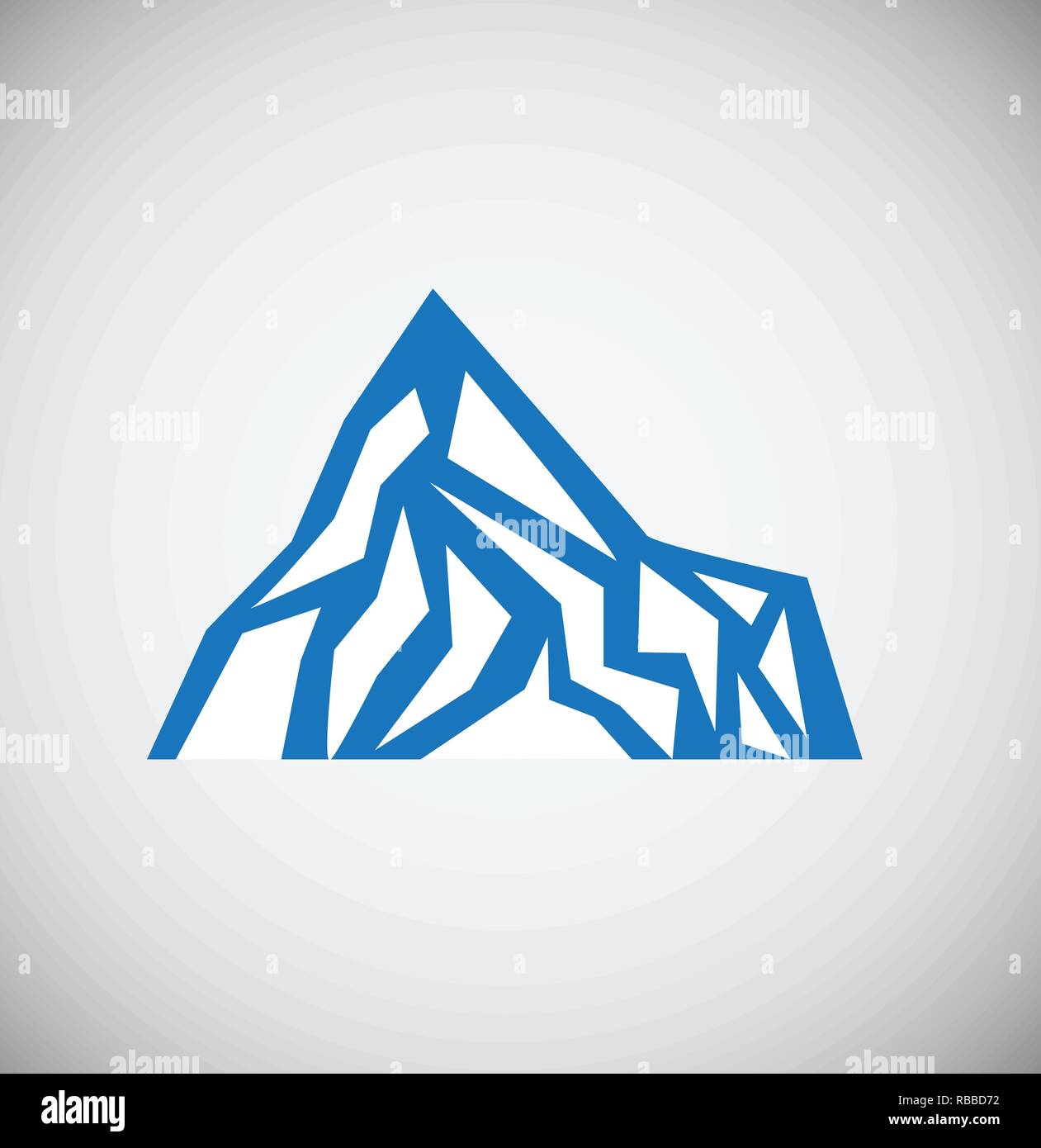 Mountain icon blue on white background for graphic and web design ...