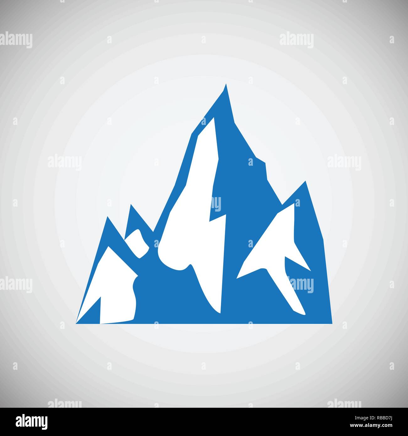 Mountain icon blue on white background for graphic and web design ...