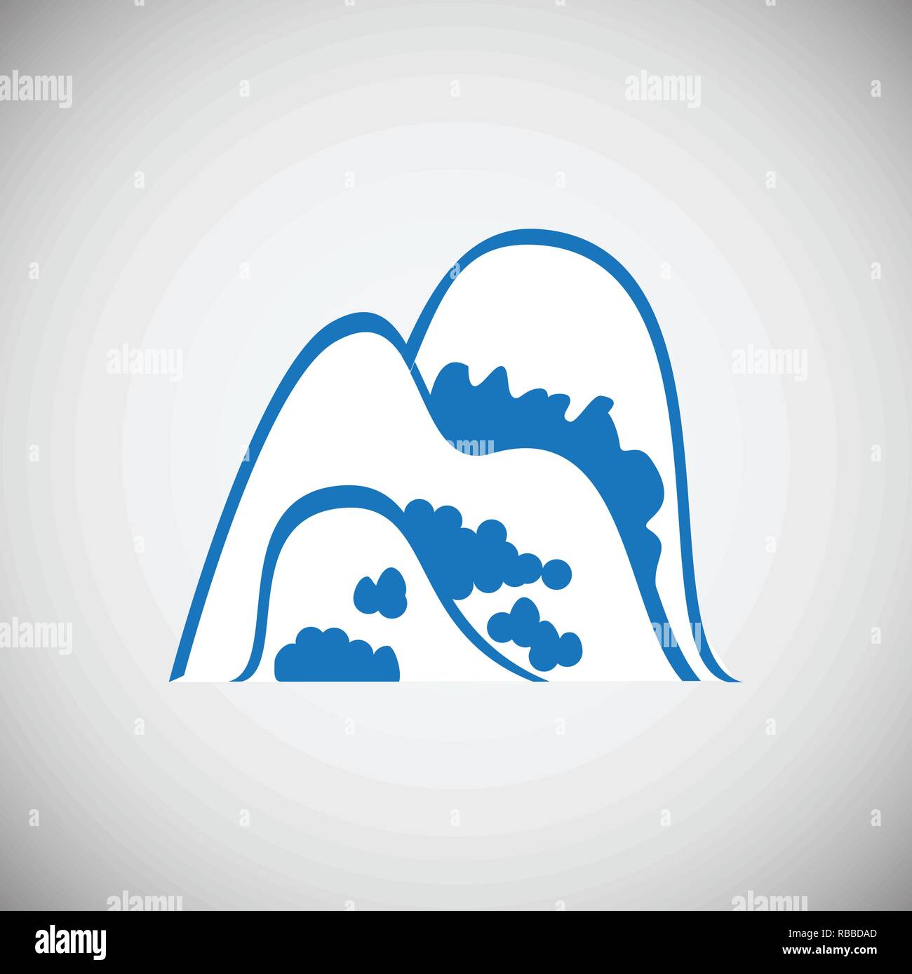 Mountain icon blue on white background for graphic and web design ...