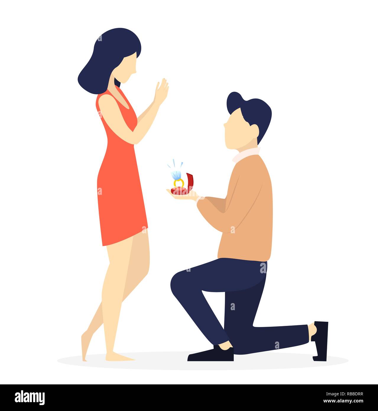 Man Proposing To Woman Clipart Facial Features
