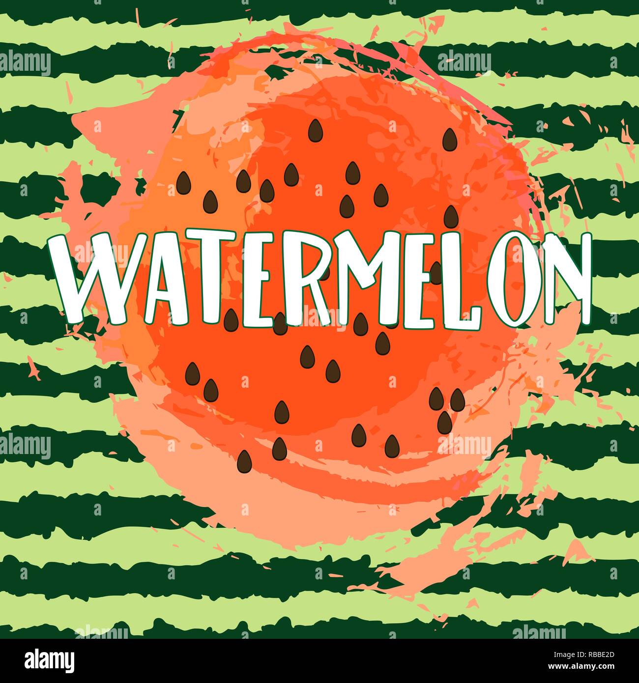 Circle of ripe watermelon on a striped background. National Watermelon ...