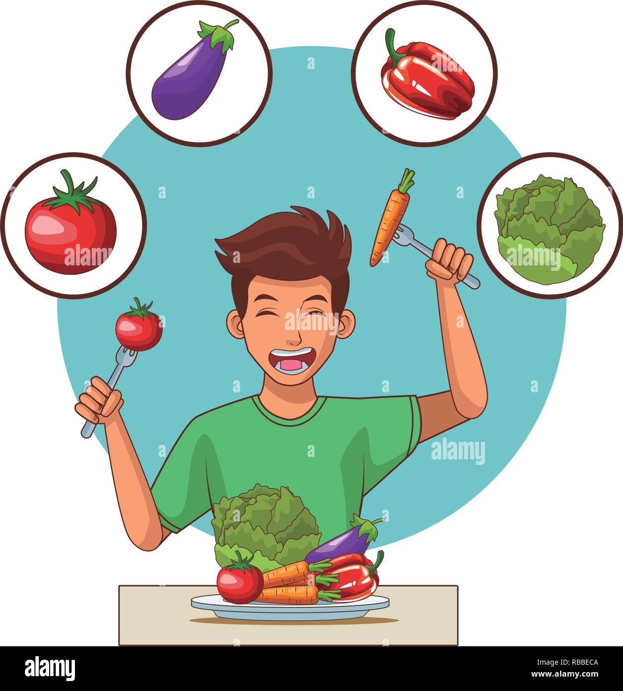 balanced diet young man Stock Vector Image & Art - Alamy