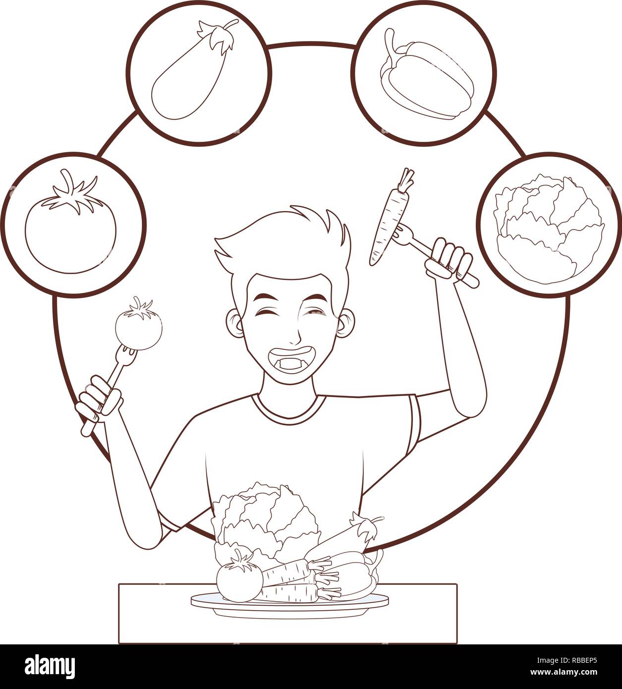 balanced diet young man Stock Vector Image & Art - Alamy