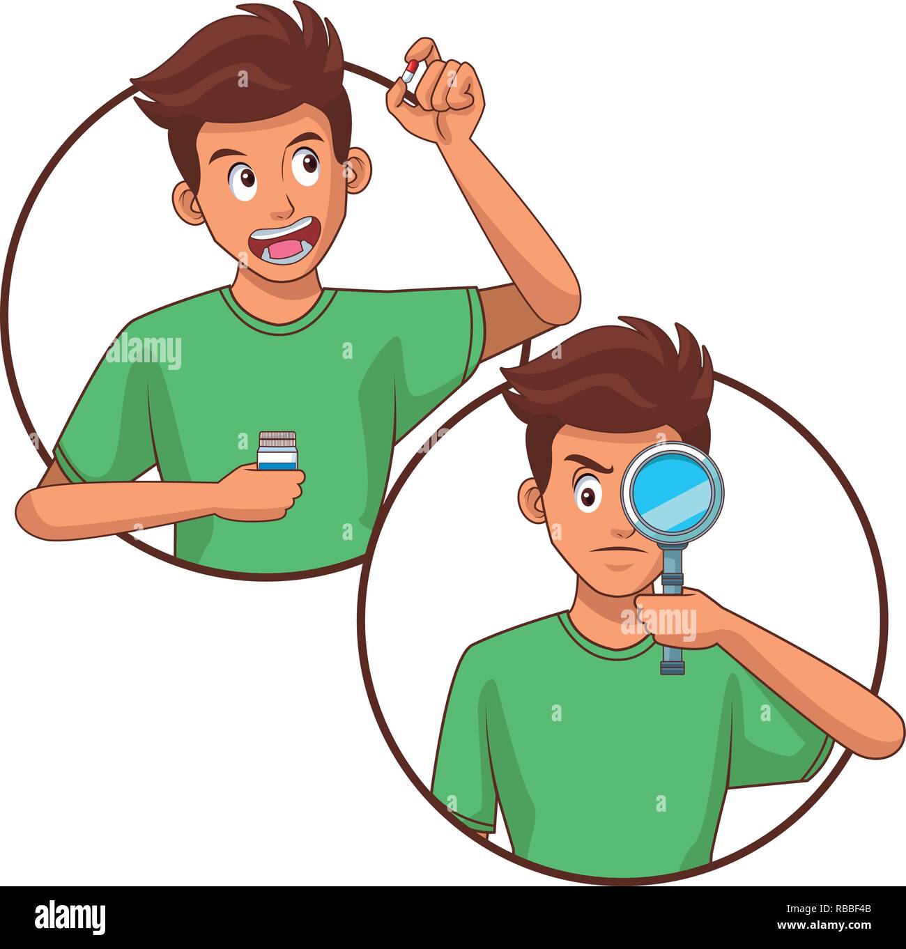 Taking pill person Stock Vector Images - Alamy