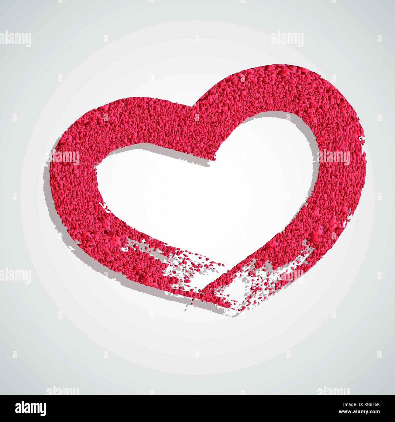 The red heart is drawn by hand. Valentine`s hearts. Vector design ...