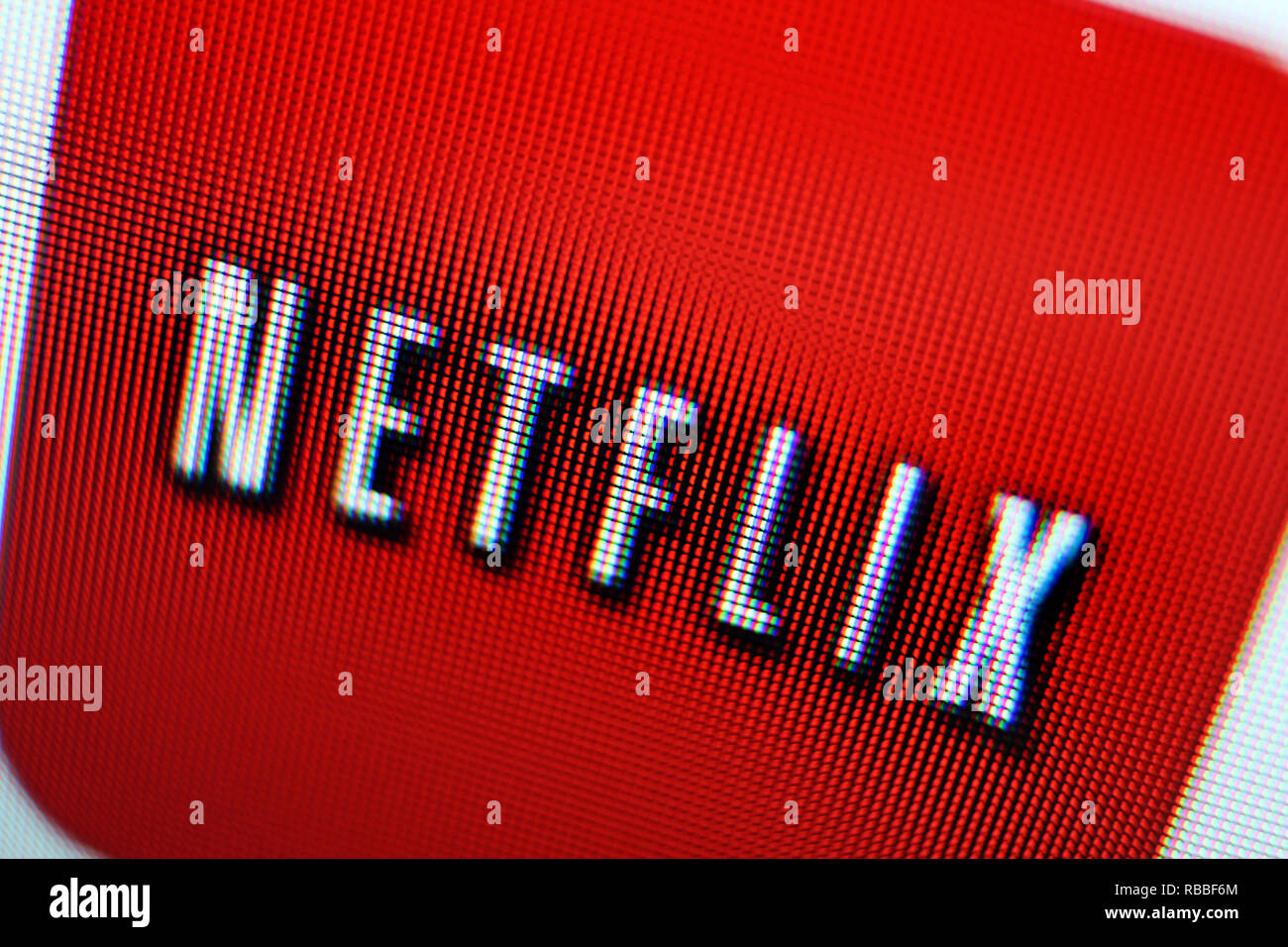 Netflix logo on screen, close-up Stock Photo - Alamy