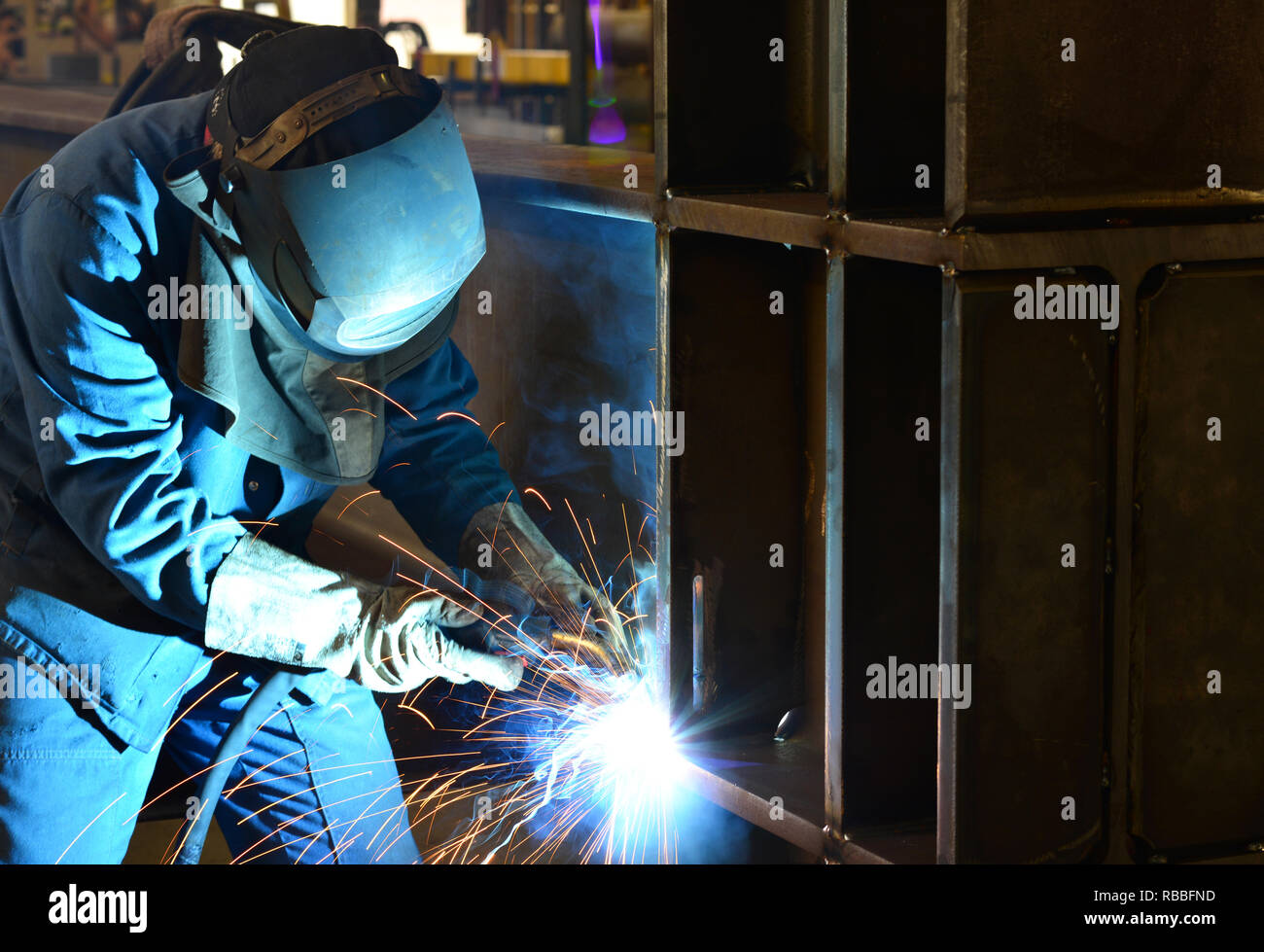 Man Welding Workpiece High Resolution Stock Photography and Images - Alamy