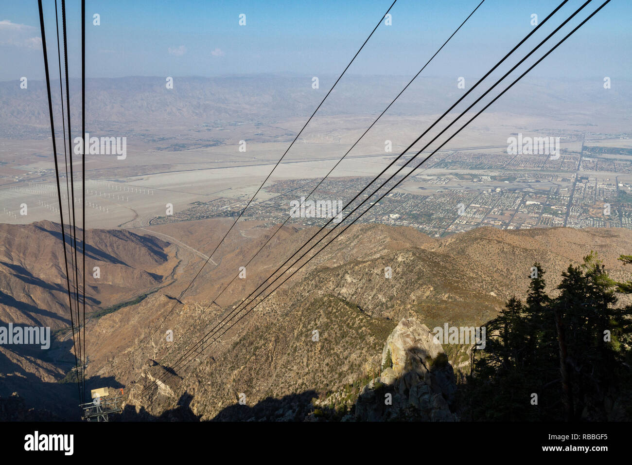 Stunning view of Palm Springs from the Palm Springs Aerial Tramway car ...