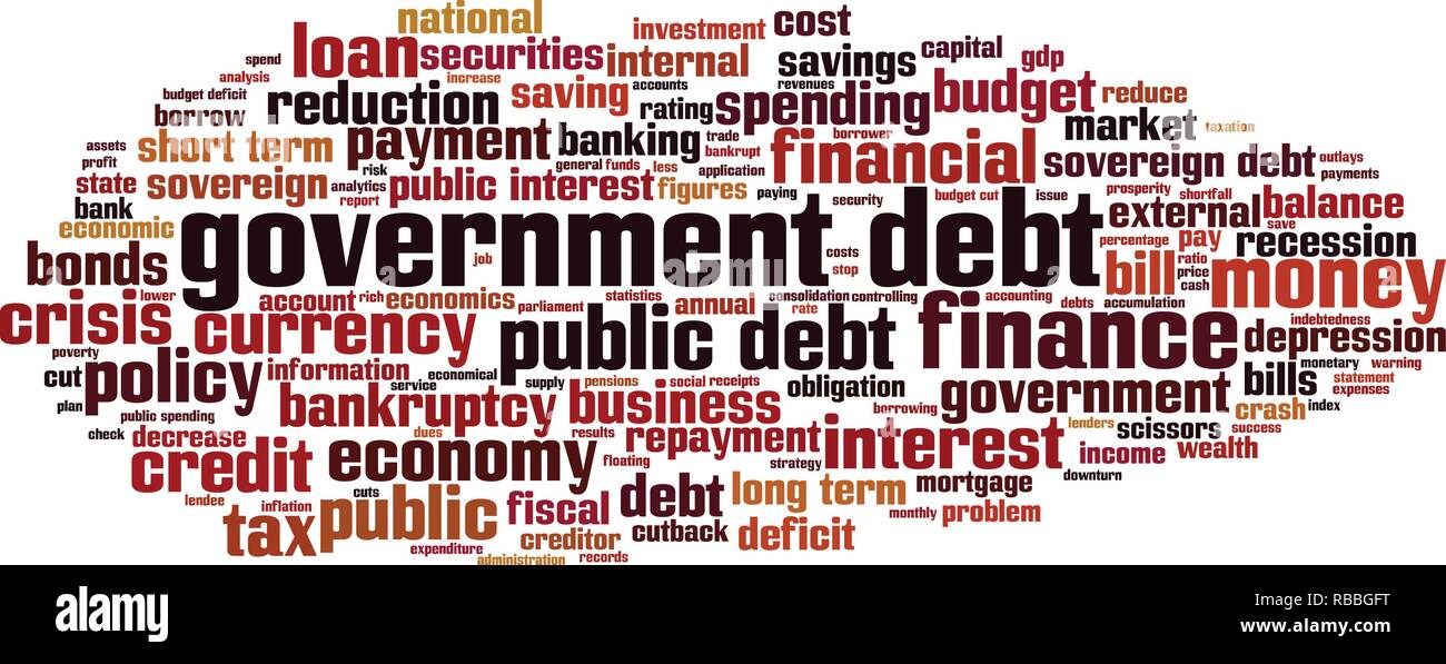 Government debt word cloud concept. Vector illustration Stock Vector ...