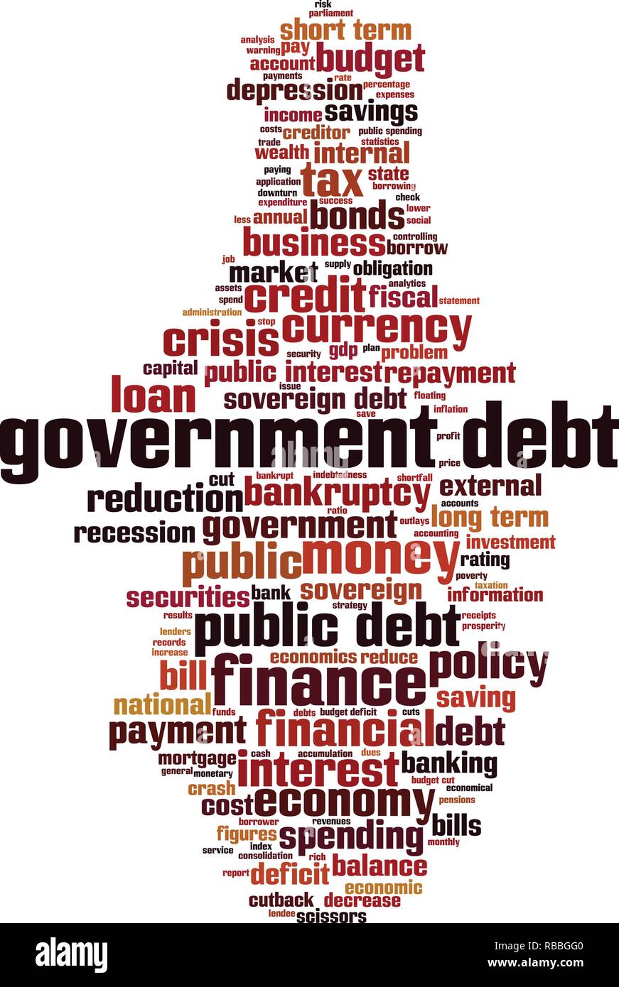 Government debt word cloud concept. Vector illustration Stock Vector ...