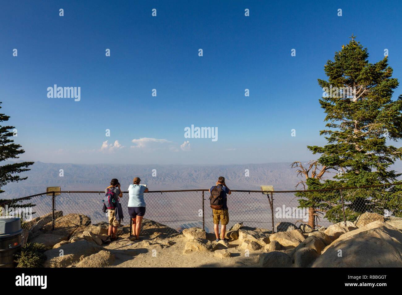 Visitors looking down at the stunning view of Palm Springs from the ...