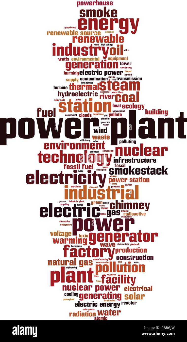 Power plant word cloud concept. Vector illustration Stock Vector Image ...
