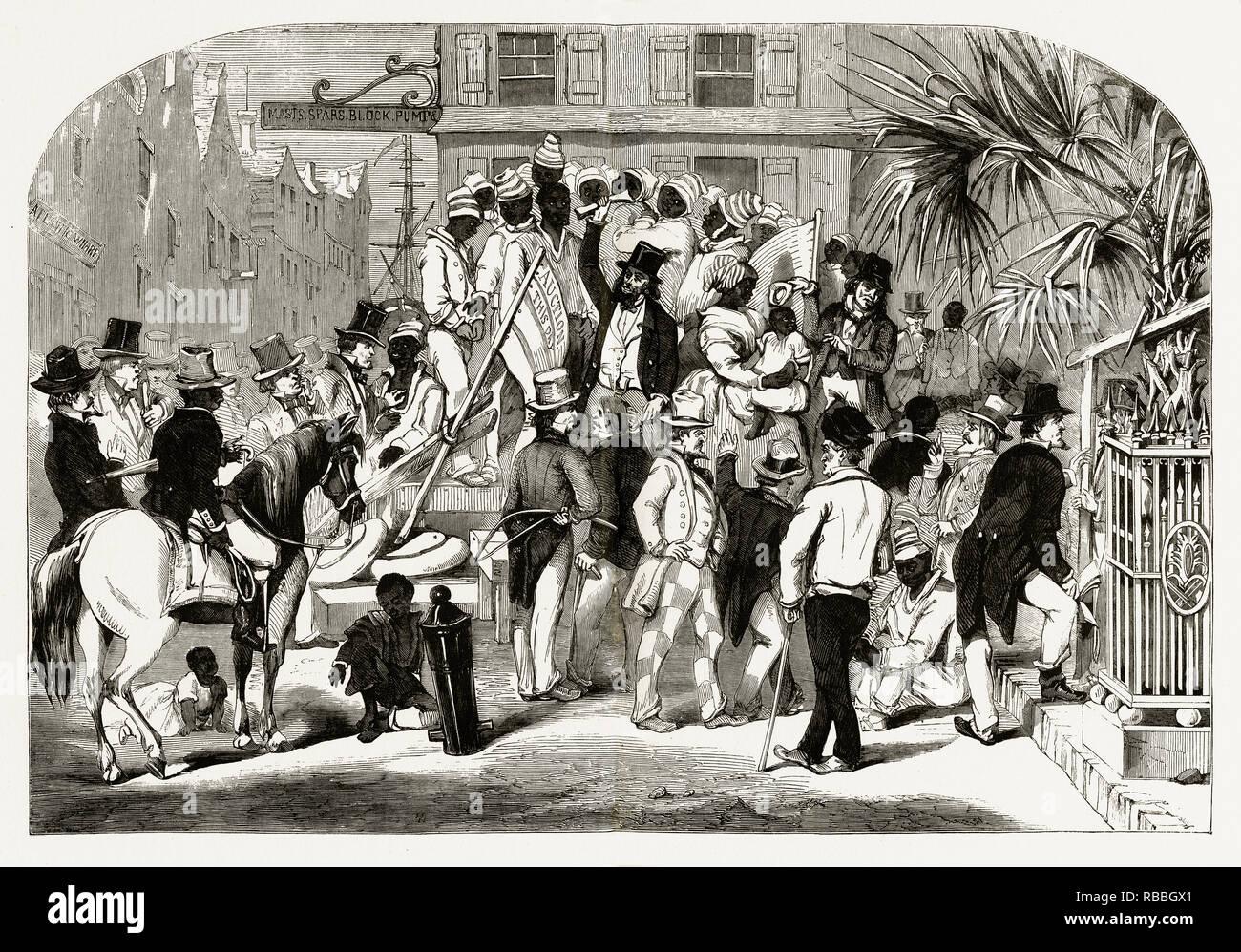 Antique Early American Engraving Depicting Social Issues, Circa 1850's ...