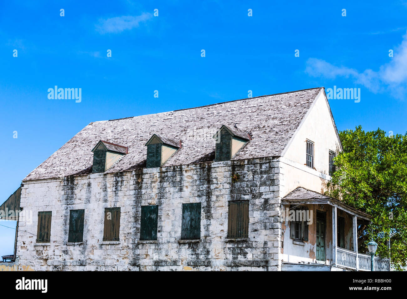 An old Rundown Stone Building in Nassau Bahamas Stock Photo - Alamy