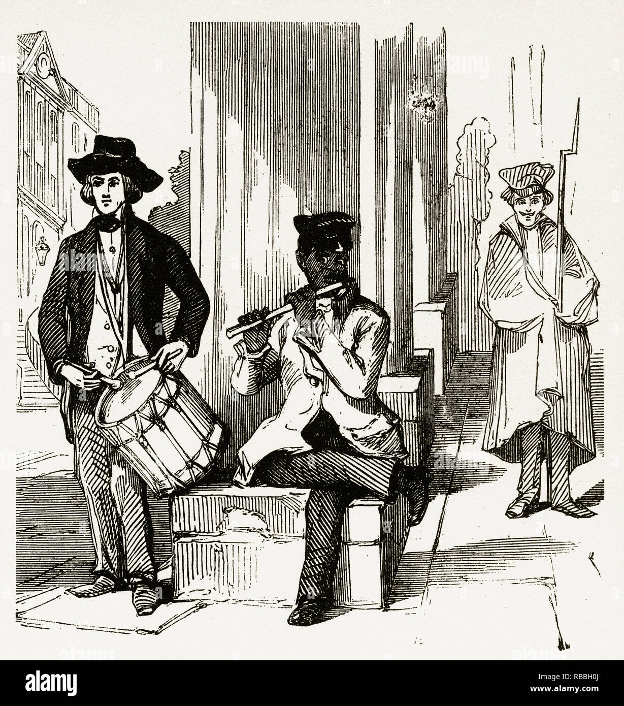 Antique Early American Engraving Depicting Social Issues, Circa 1850's ...