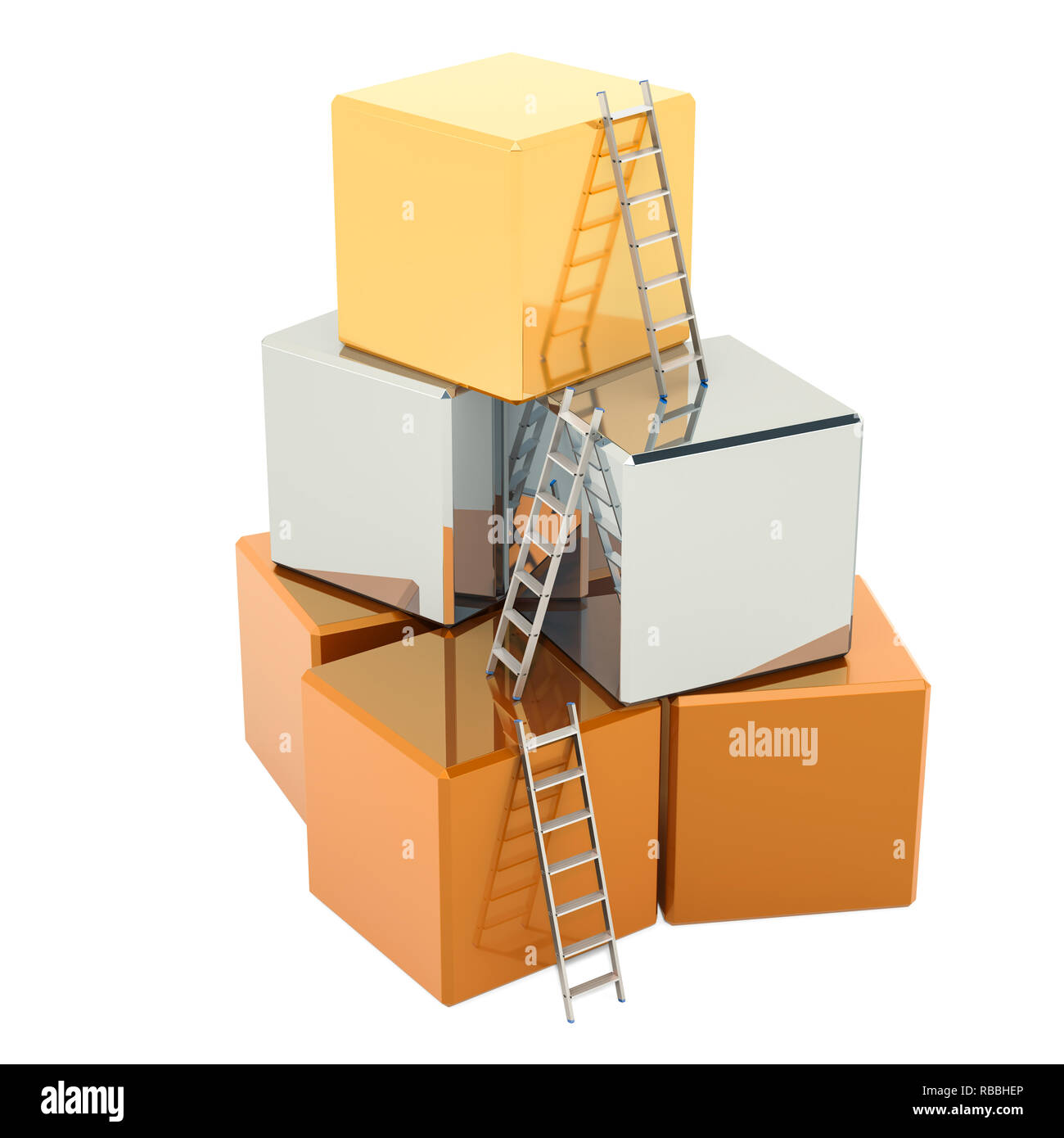 Success and business progress concept. Stairs with blocks building ...