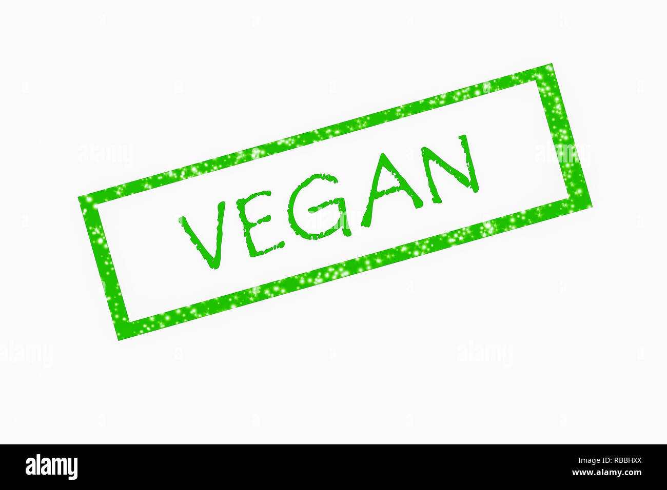 green Vegan Stamp Stock Photo - Alamy