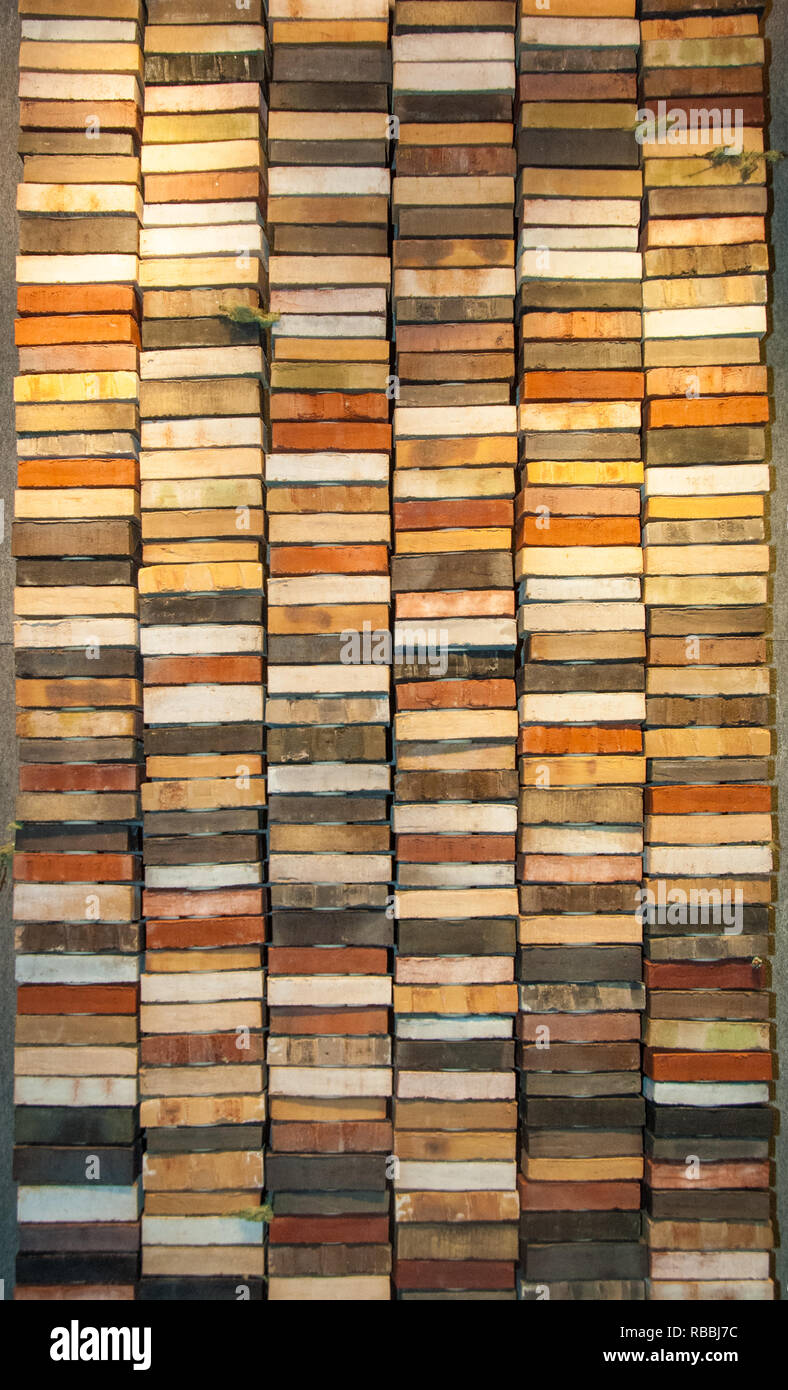 new colorful bricks arranged in a row Stock Photo - Alamy
