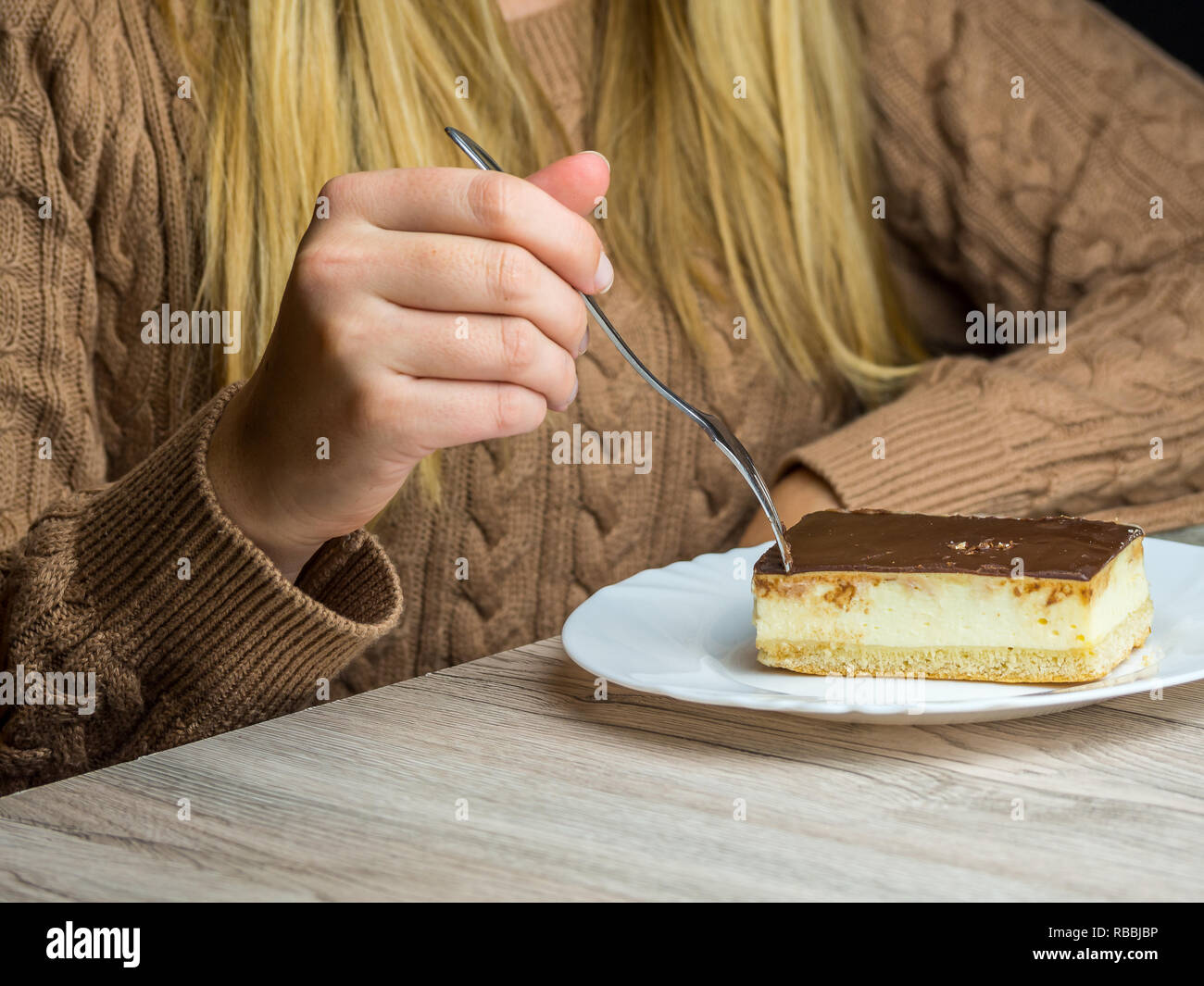 unhealthy diet with cake Stock Photo - Alamy