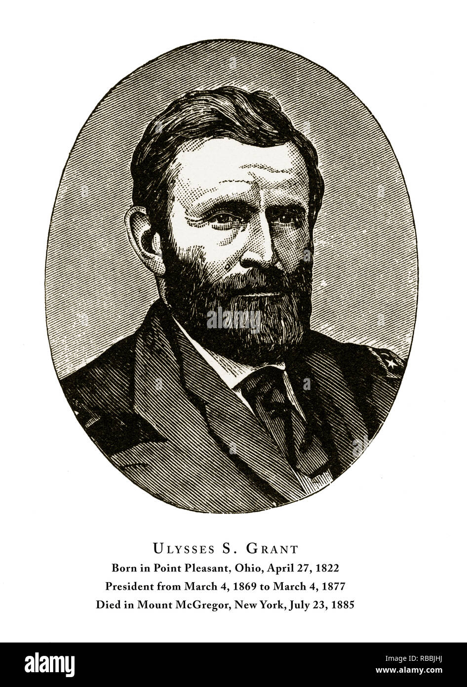 Ulysses S. Grant, Engraved Portrait of President, 1888 Stock Photo - Alamy Ulysses S. Grant, Engraved Portrait of President, 1888 Stock Photo - Alamy