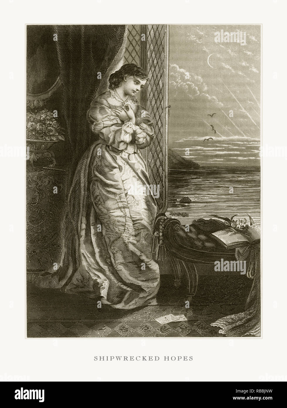 19th century woman engraving hi-res stock photography and images - Alamy