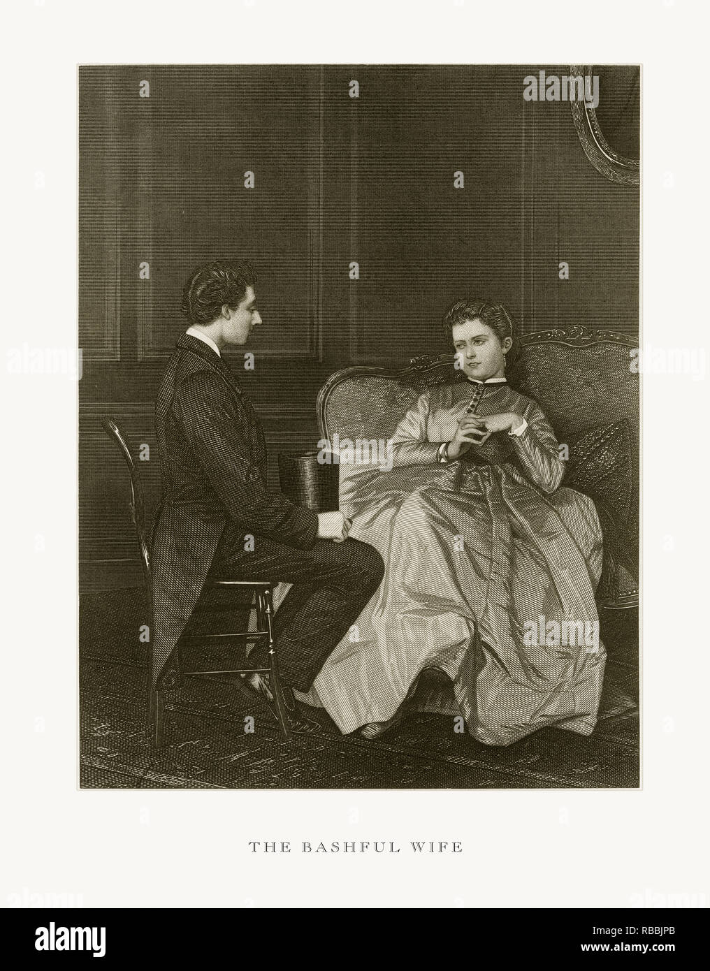 Bashful Wooer Victorian Engraving, 1879 Stock Photo - Alamy