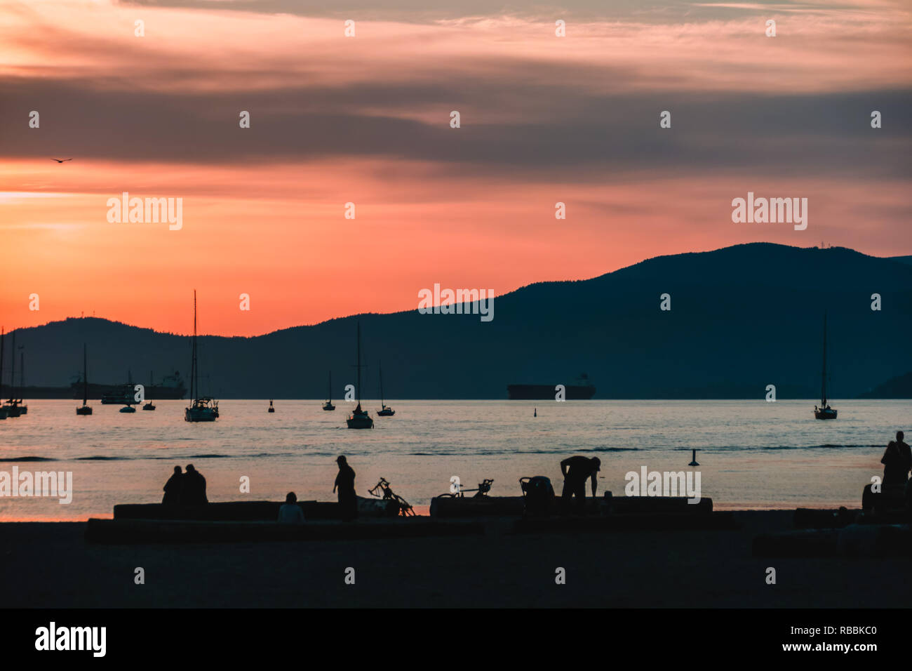 Photo of Sunset at Sunset Beach in Vancouver, BC, Canada Stock Photo ...