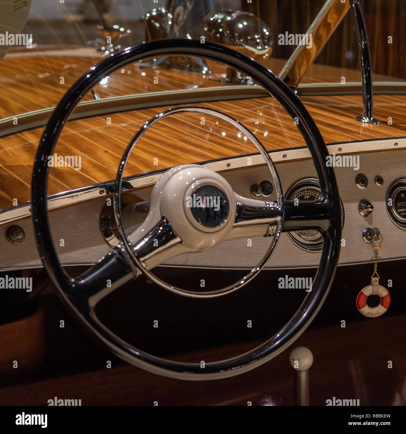 Riva luxury speedboat details Stock Photo - Alamy