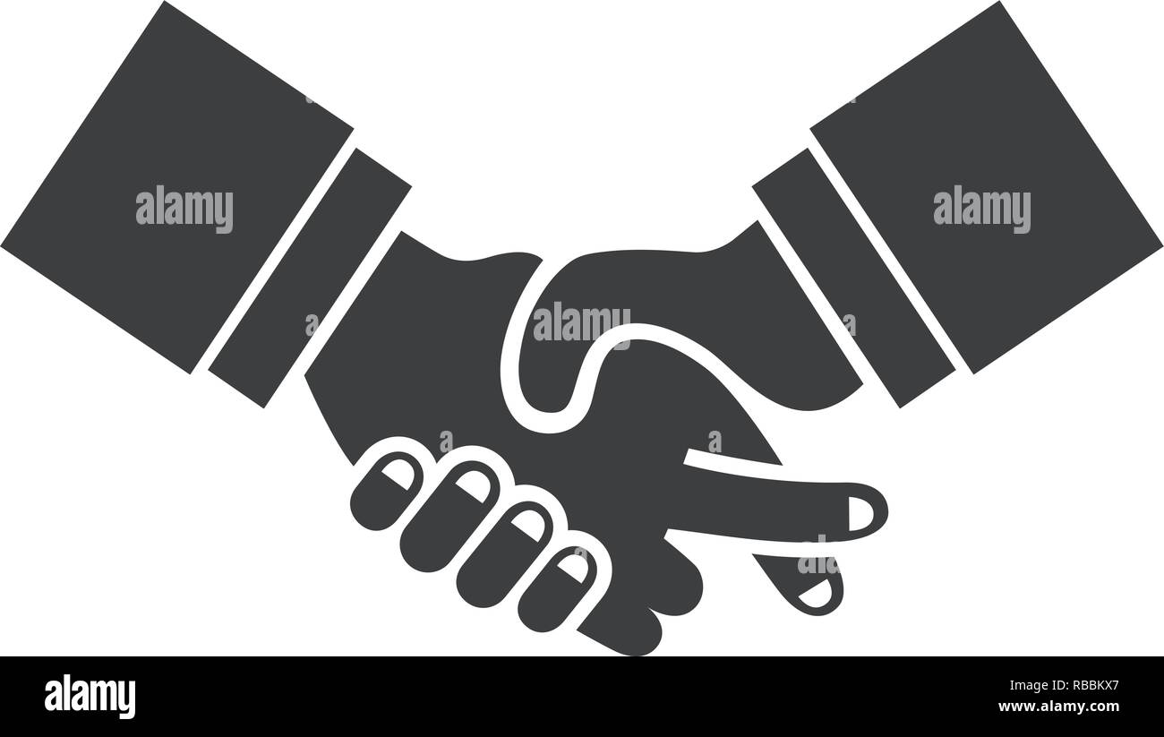 Fake Deal. Handshaking with crossed fingers. Silhouette style Stock ...