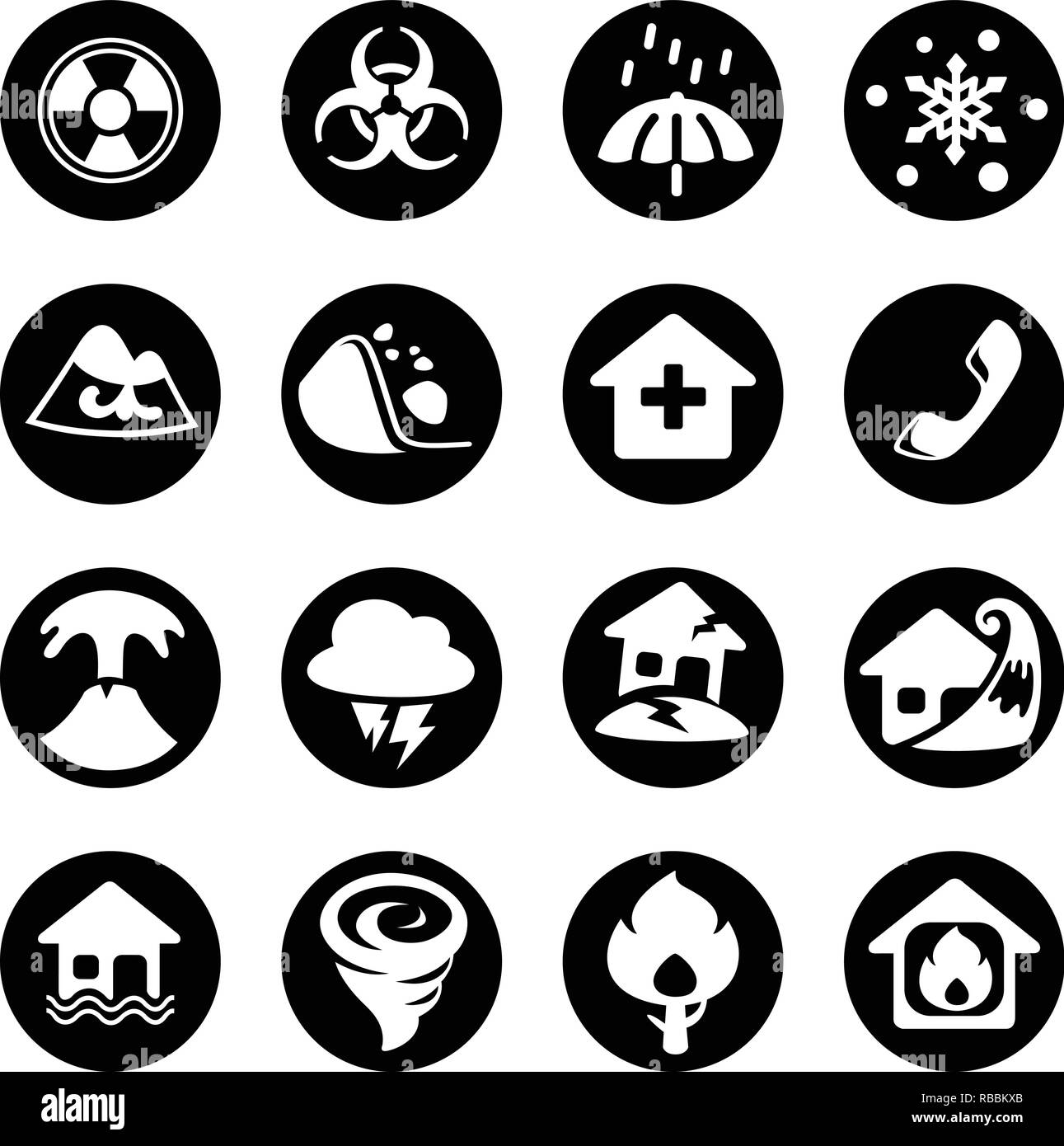 Icon disaster in black. Symbolically Stock Vector Image & Art - Alamy