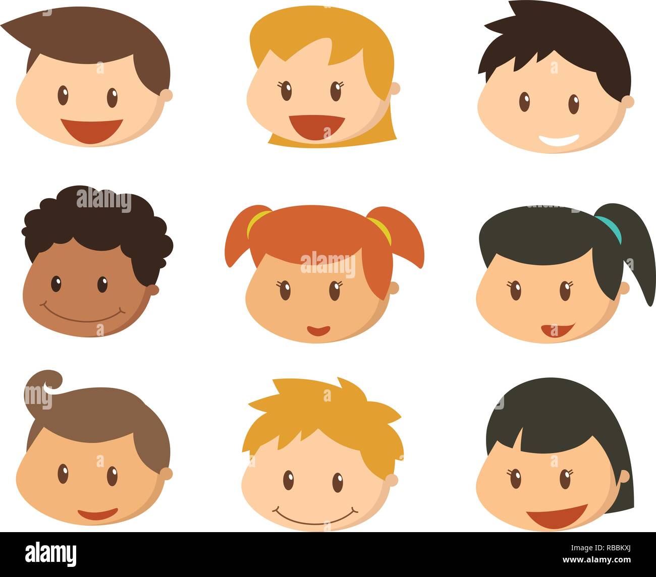 Smile kids in varieties face Stock Vector Image & Art - Alamy