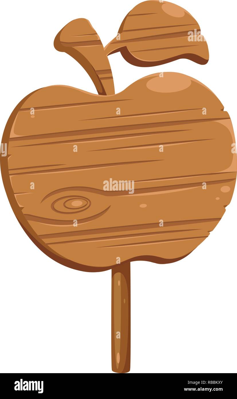 A wooden sign in an apple shape Stock Vector Image & Art - Alamy