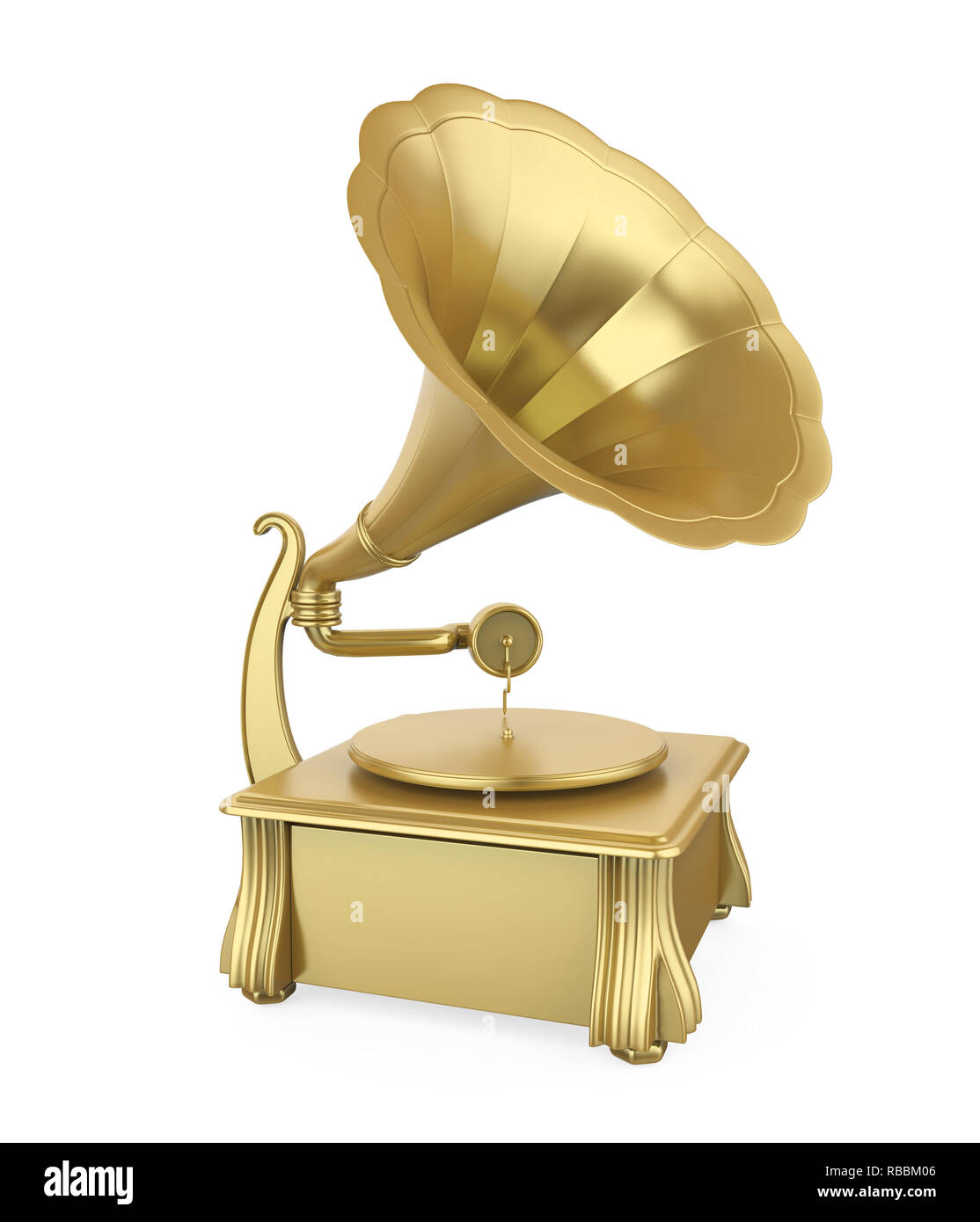 Golden Phonograph Isolated Stock Photo - Alamy