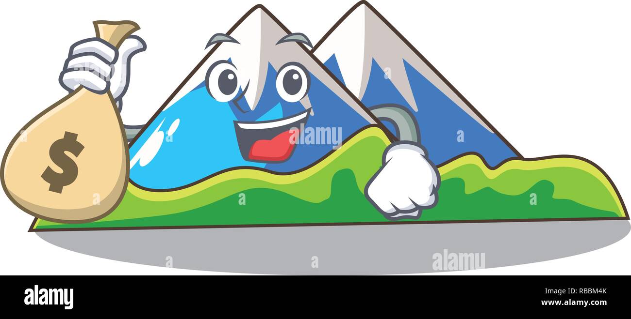 With money bag beautiful mountain in the cartoon form Stock Vector ...
