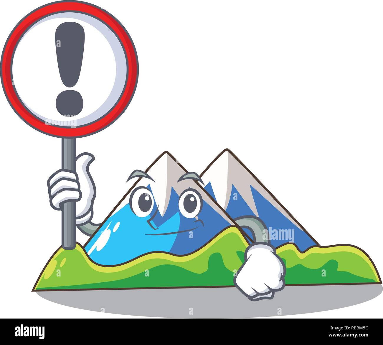 With sign beautiful mountain in the cartoon form Stock Vector Image ...