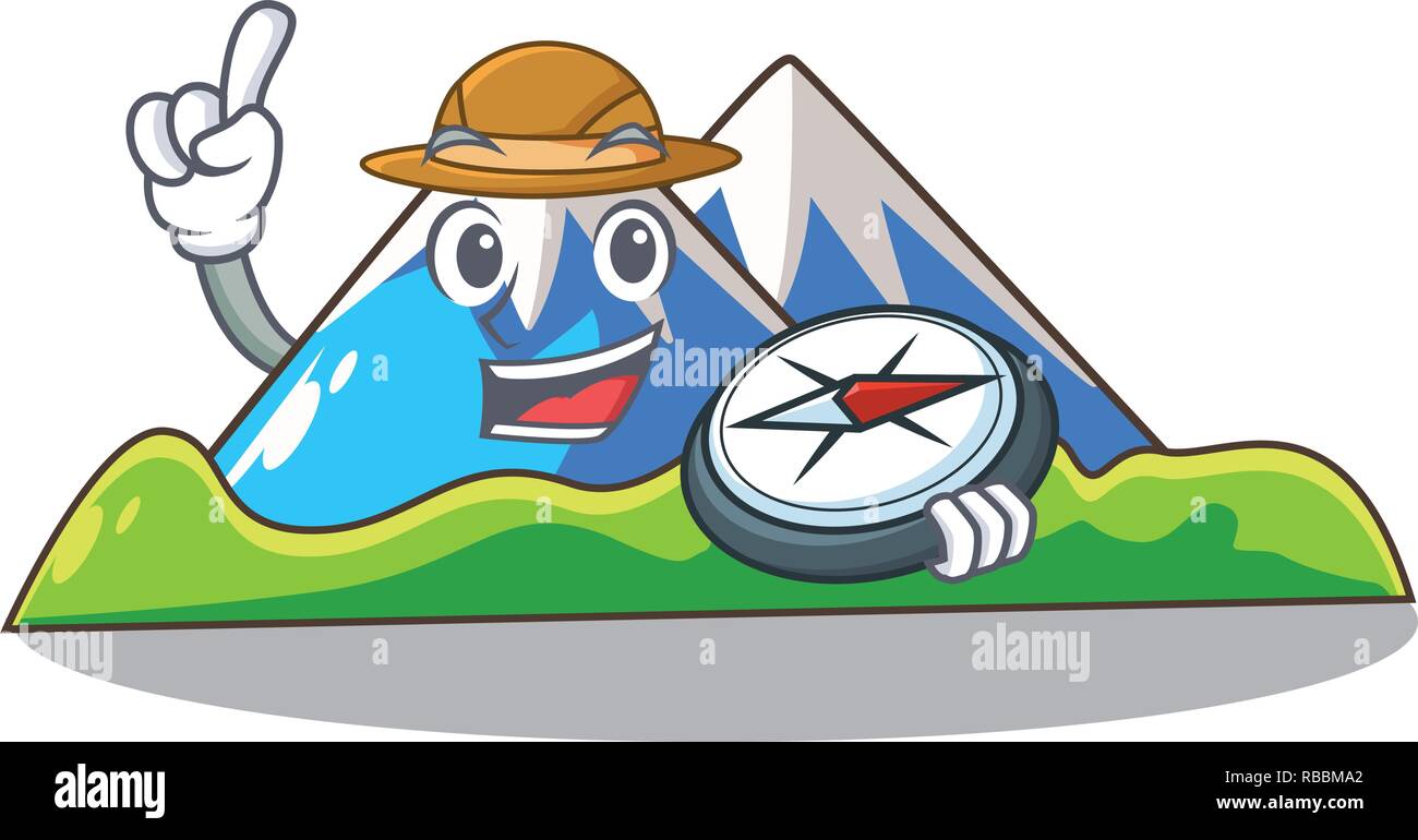 Explorer mountain scenery isolated from the mascot Stock Vector Image ...