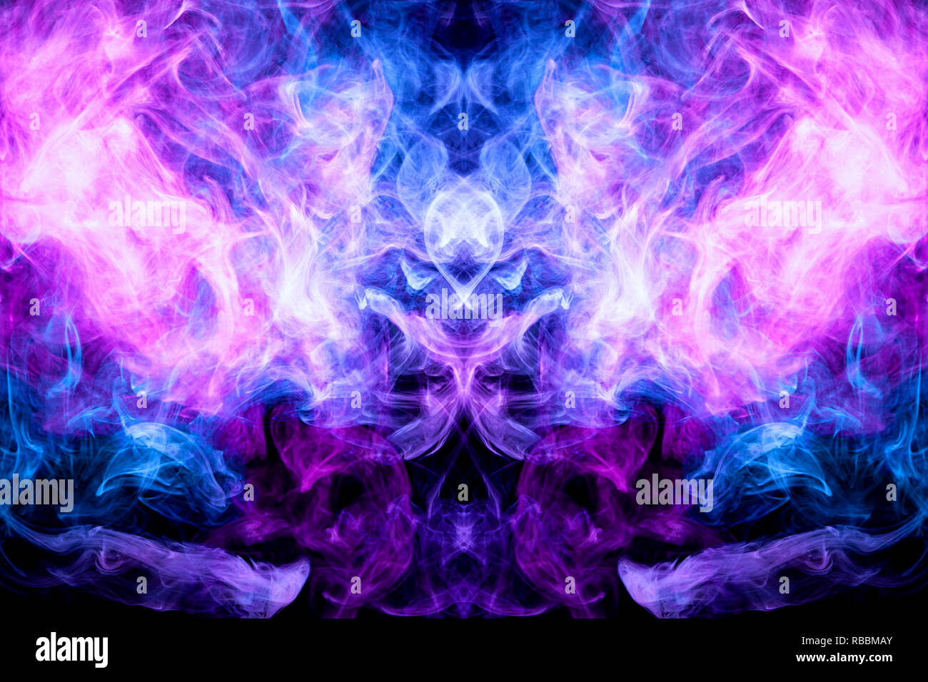 Fluffy Puffs blue and purple smoke and Fog in the form of a skull ...