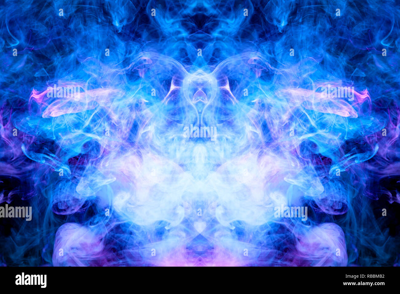 Fluffy Puffs blue and purple smoke and Fog in the form of a skull ...