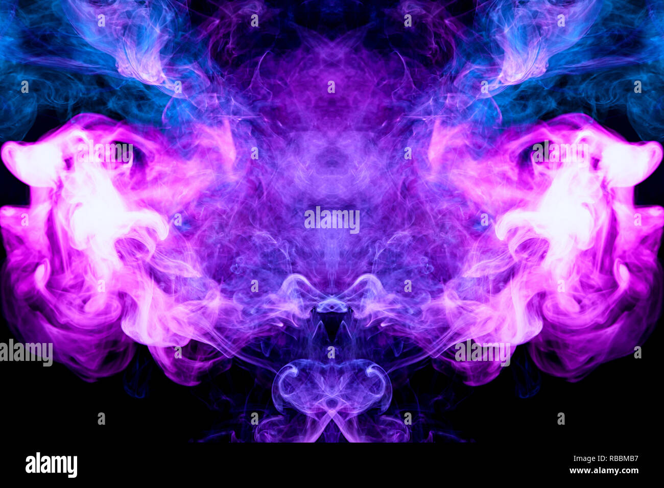 Fluffy Puffs blue and purple smoke and Fog in the form of a skull ...