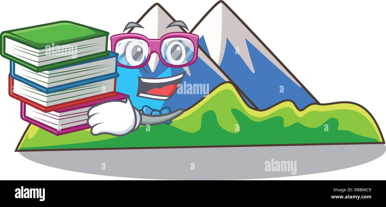 Student with book mountain cartoon images are very beautiful Stock ...